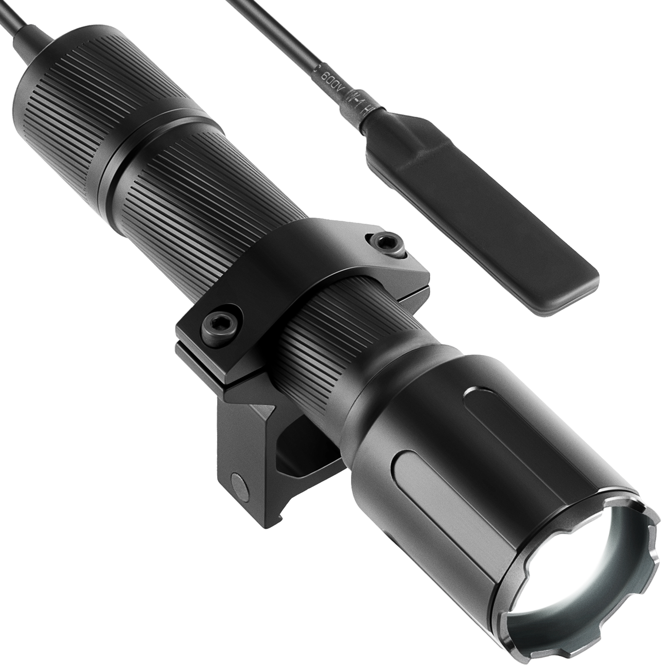 3000 Lumen Tactical Flashlight with Pressure Switch & Mounting Rings,