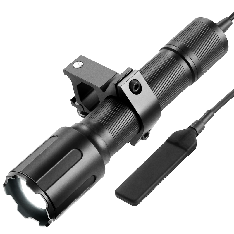 3000 Lumen Tactical Flashlight with Pressure Switch & Mounting Rings,