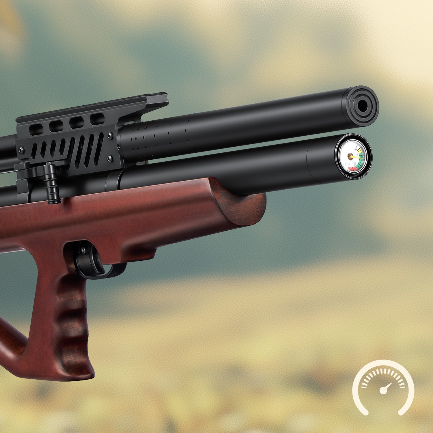 9 Pellet .22Cal Bullpup PCP Air Gun High Power for Small Game Hunting