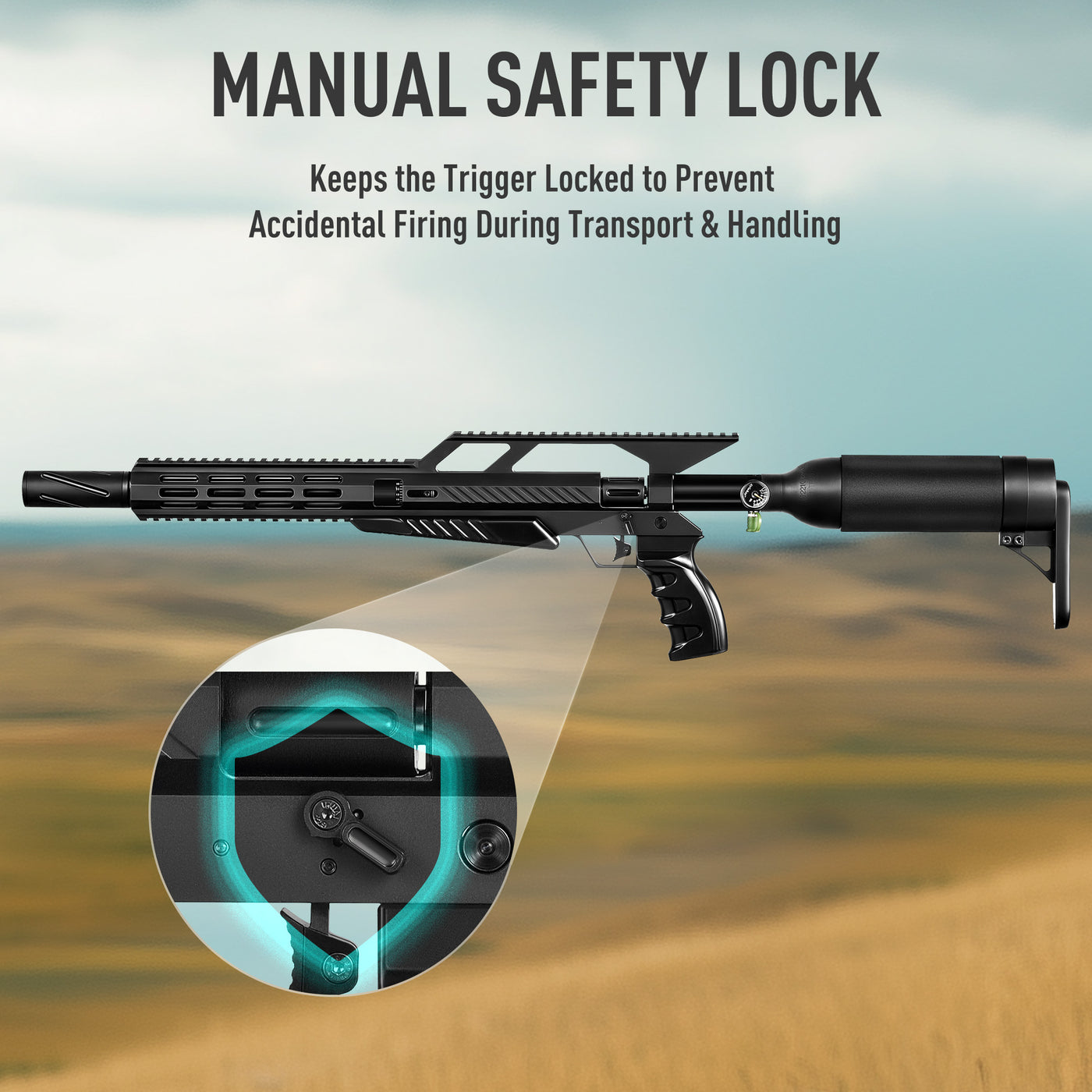 .22 Cal PCP Pellet Gun Air Rifle with 850 fps Velcoity & Picatinny Rai