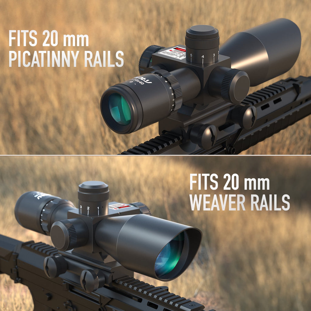 Pinty | 2.5-10x40mm AOEG Red/Green Tactical Rifle Scope Laser Combo ...