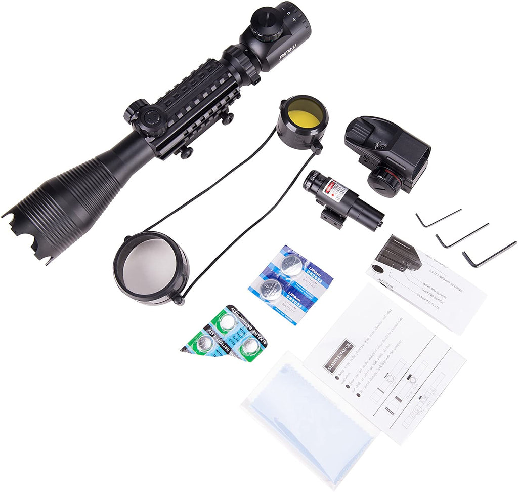 3 in 1 Scope Combo, 4-16x50EG Illuminated Rangefinder Rifle Scope ...