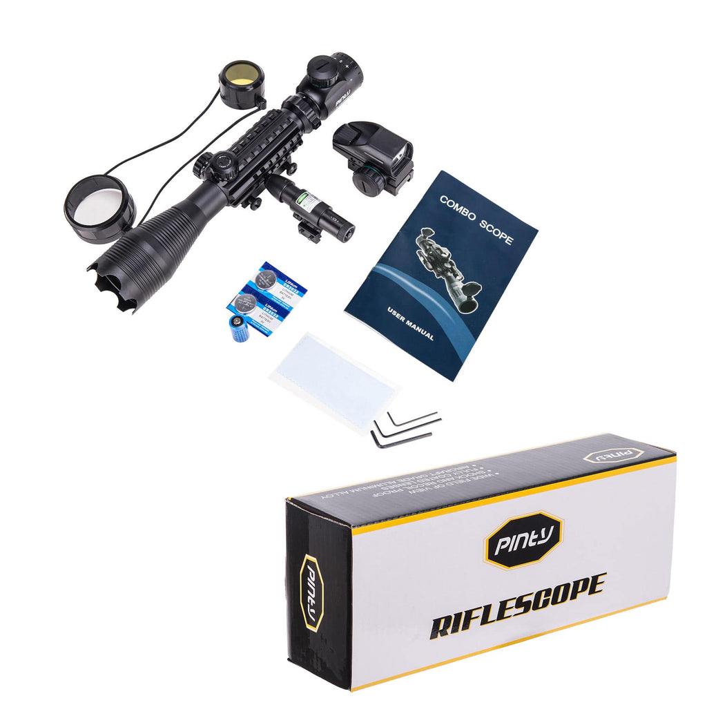 3 in 1 Scope Combo, 4-16x50EG Illuminated Rangefinder Rifle Scope,Gree ...