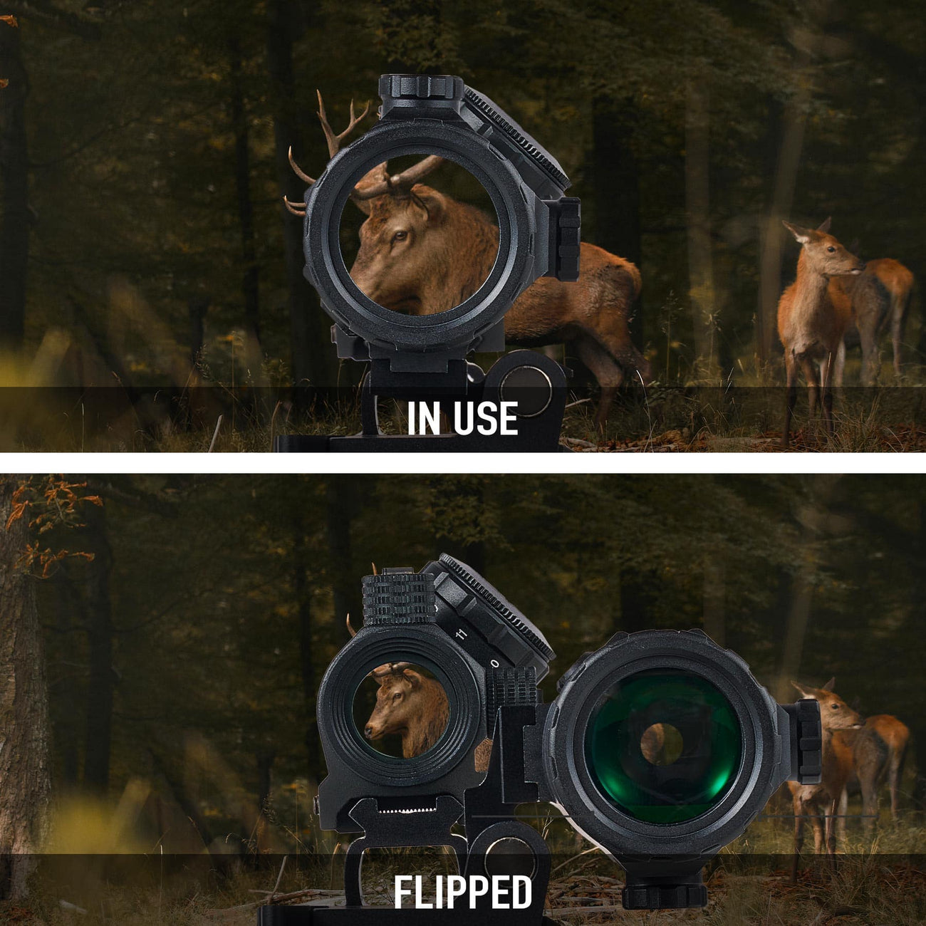 3x22 Reflex Sight Magnifier Gun Scope with Flip Mount, Picatinny Rails