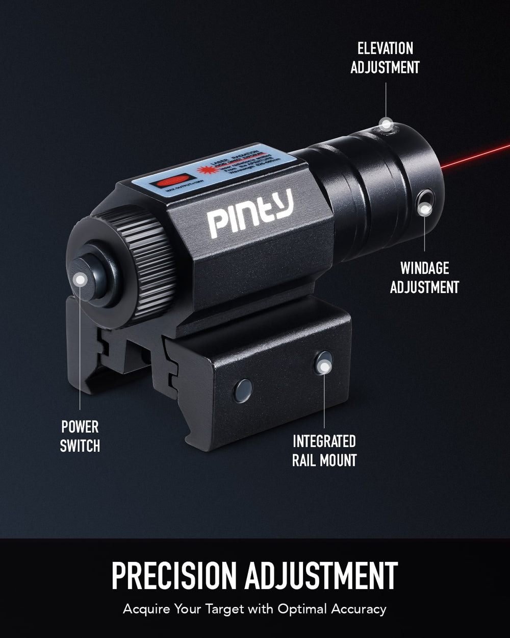 Tactical Red Laser Sight with Mount and Batteries for Picatinny Weaver